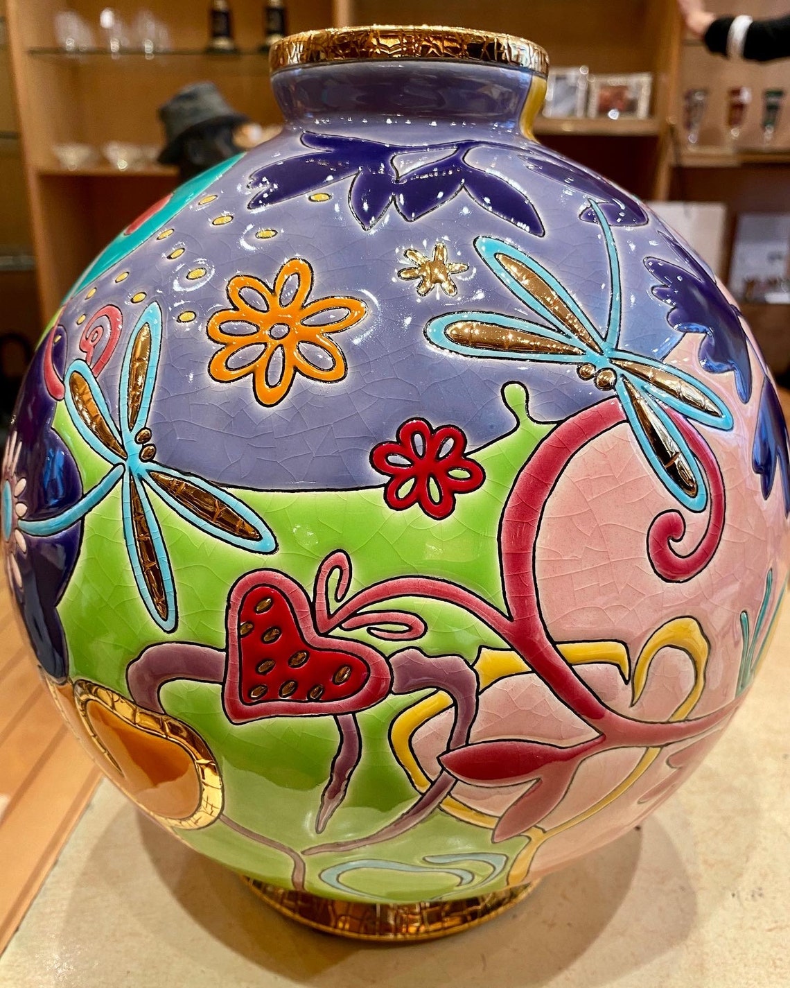 Emaux De Longwy Ball Vase - Etsy