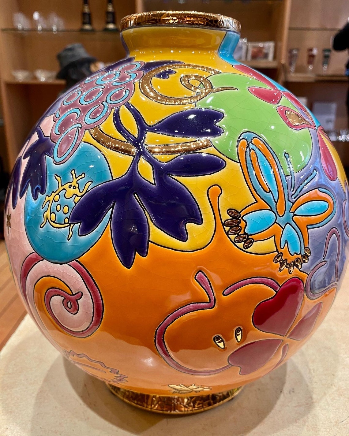 Emaux De Longwy Ball Vase - Etsy