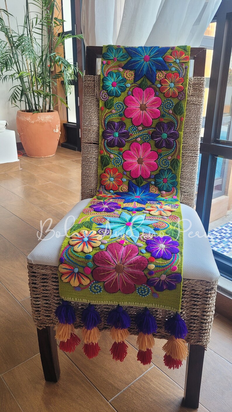 Peruvian Wool Table Runner Boho Table Runner Embroidery - Etsy