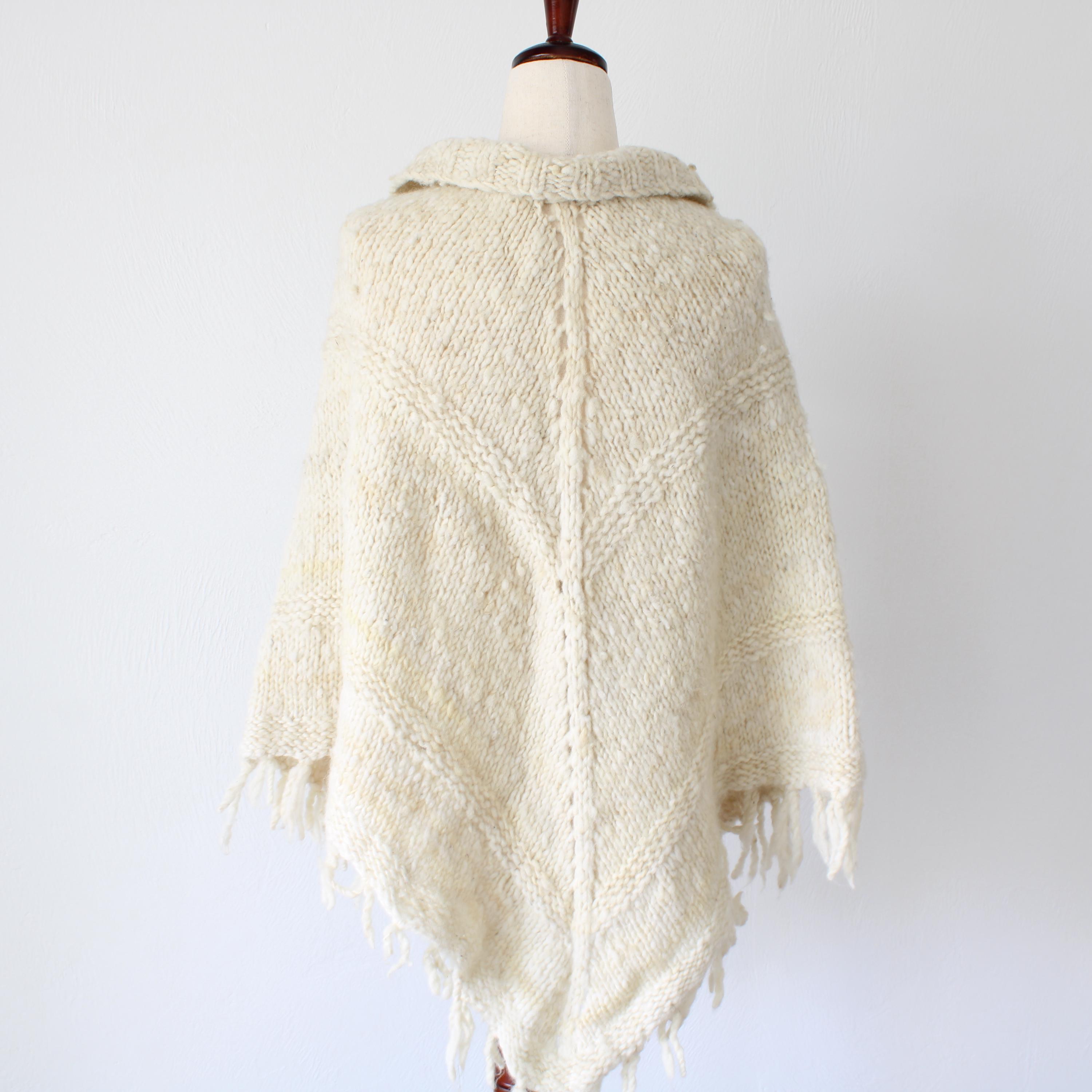 Undyed Sheep Wool Peruvian Poncho: Handmade Andes Cape - Etsy