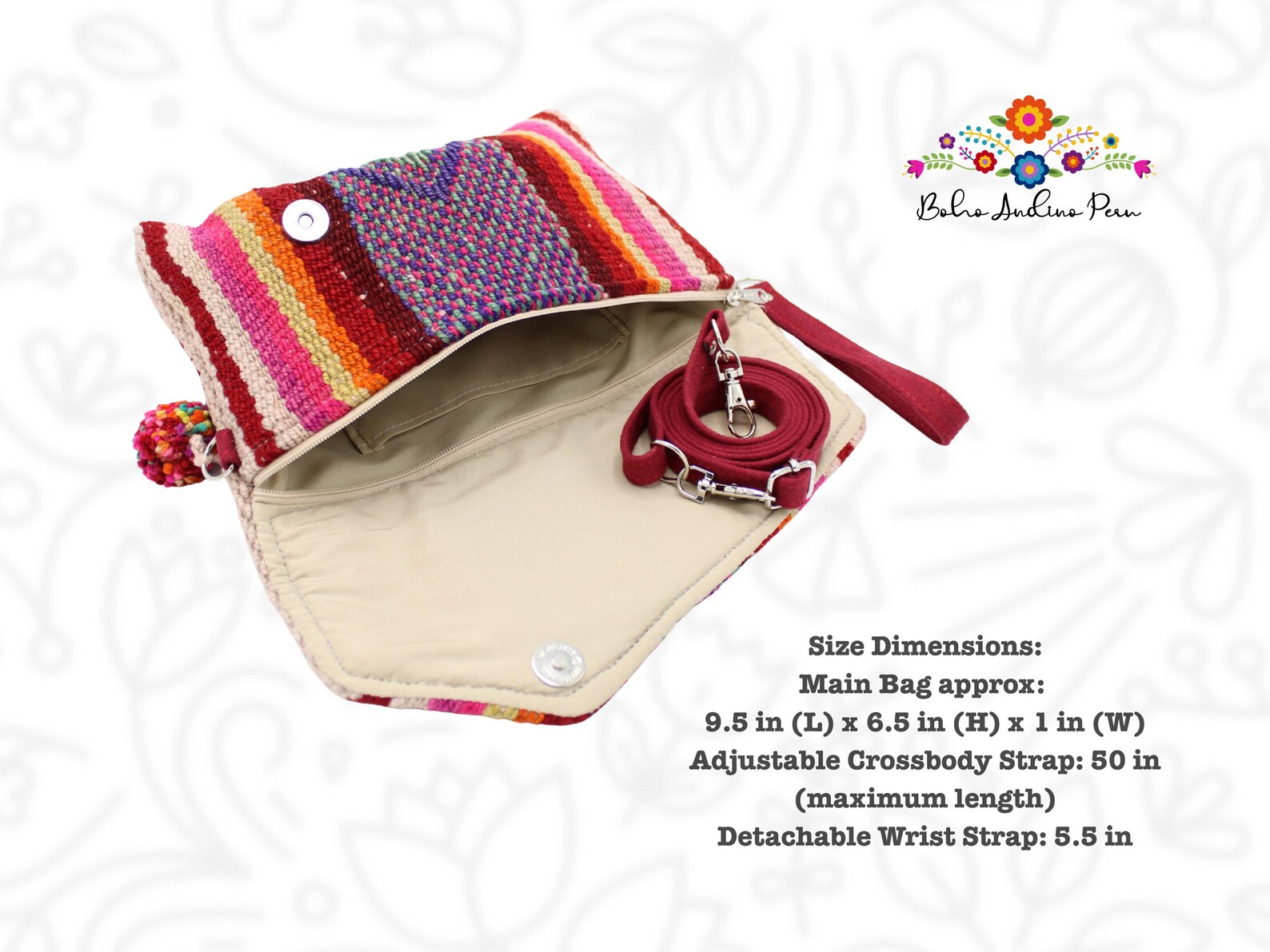 Wool Crossbody Bag Handcrafted Traditional Peruvian Purse Bohemian ...