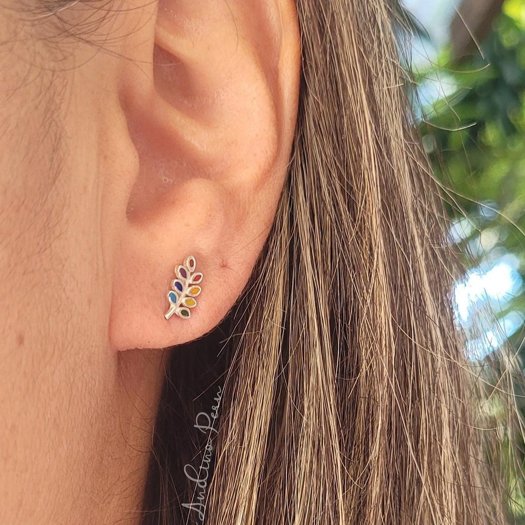 Mini Silver Earrings, Peruvian Earrings, Silver Inlaid Jewelry ...