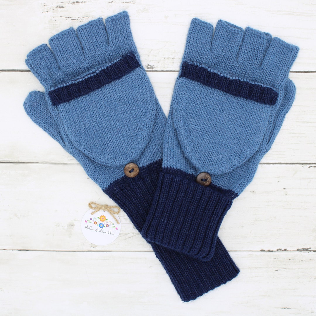 Convertible Alpaca Mittens: Fingerless Gloves, Peruvian Knitwear - Etsy