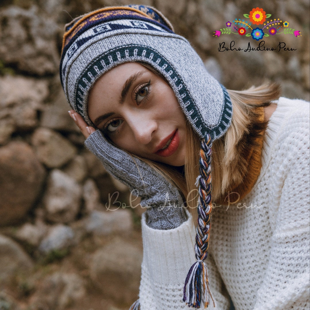 REVERSIBLE Chullo Hat, Reversible Peruvian Baby Alpaca Chullo Hat ...