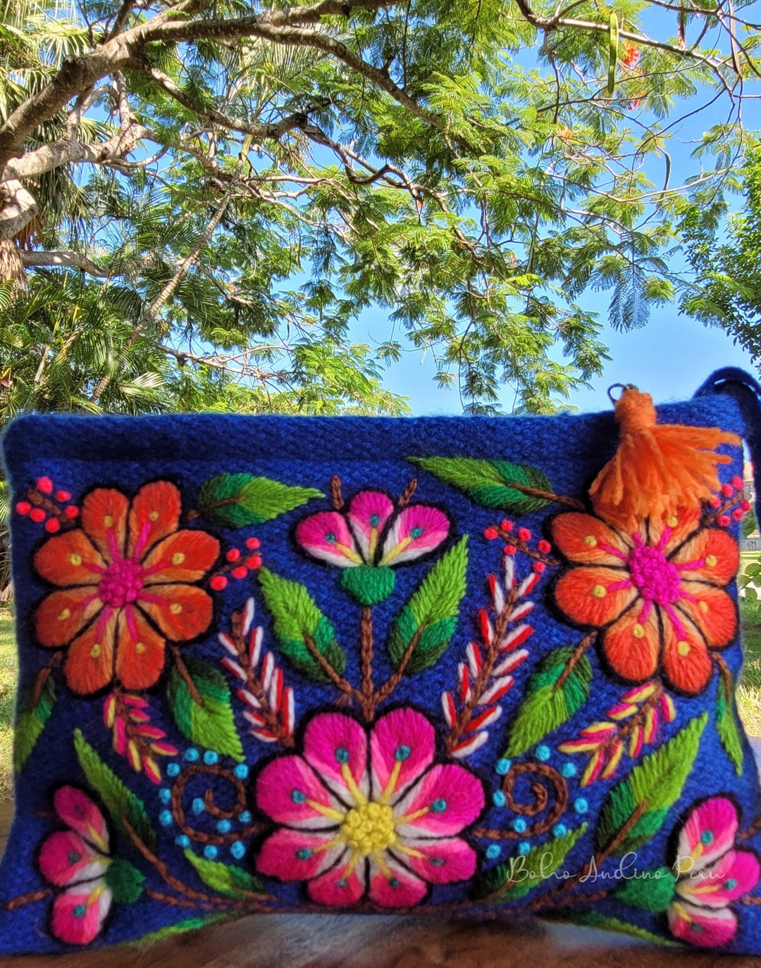 Peruvian Handmade Wool Clutch Embroidery Pouch Makeup - Etsy
