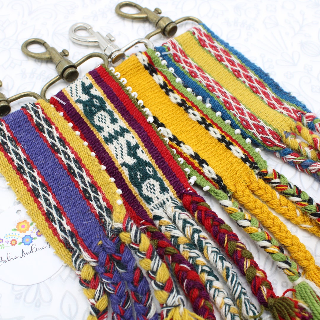 Handmade Alpaca Wool Keychain: Peruvian Bag Charm With Beads - Etsy