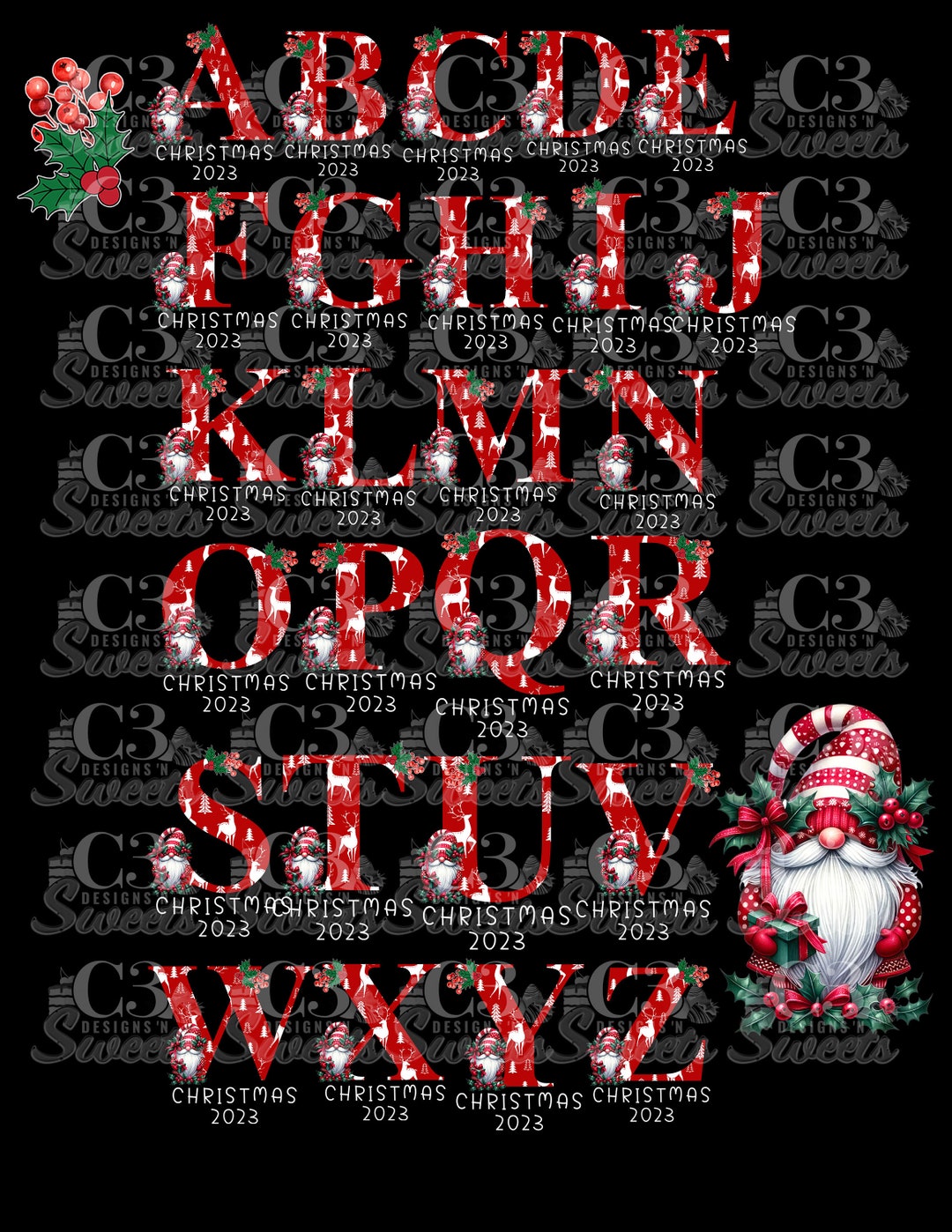 Christmas Alphabet Clipart | Family Christmas 2023 | 26 High Quality ...