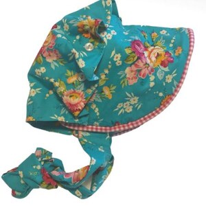 Baby Bonnet-baby Bonnet With Button on Back-floral Baby Bonnet-bonnet ...