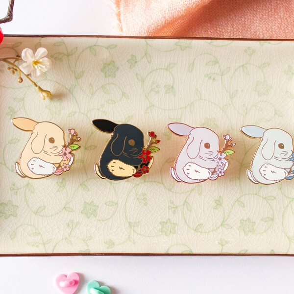 Bunny Enamel Pin - Etsy