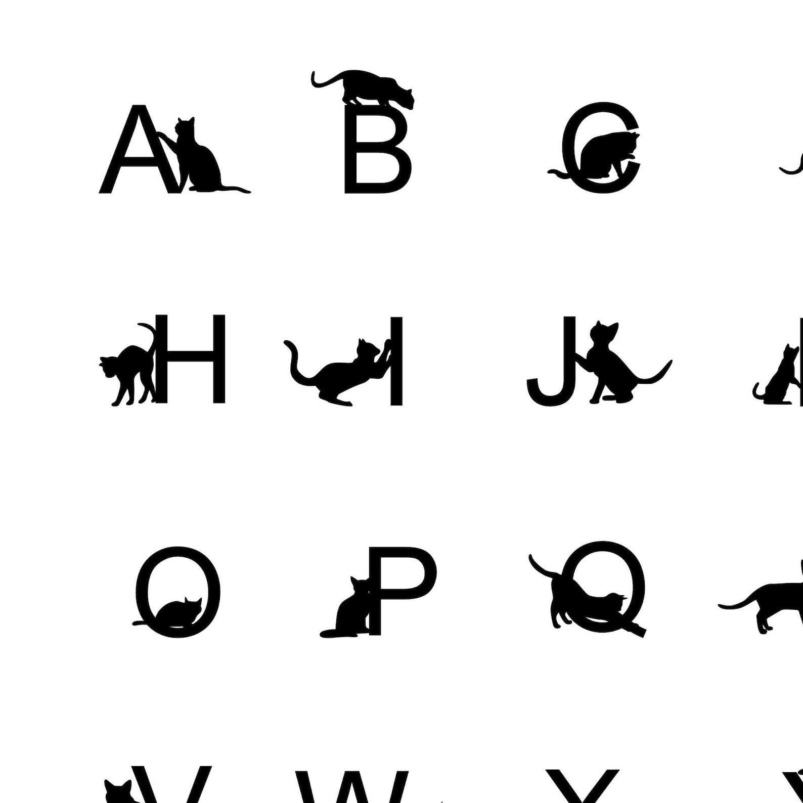 Svg Full Cat Alphabet Letters Cut File SVG,DXF and JPG Included - Etsy ...