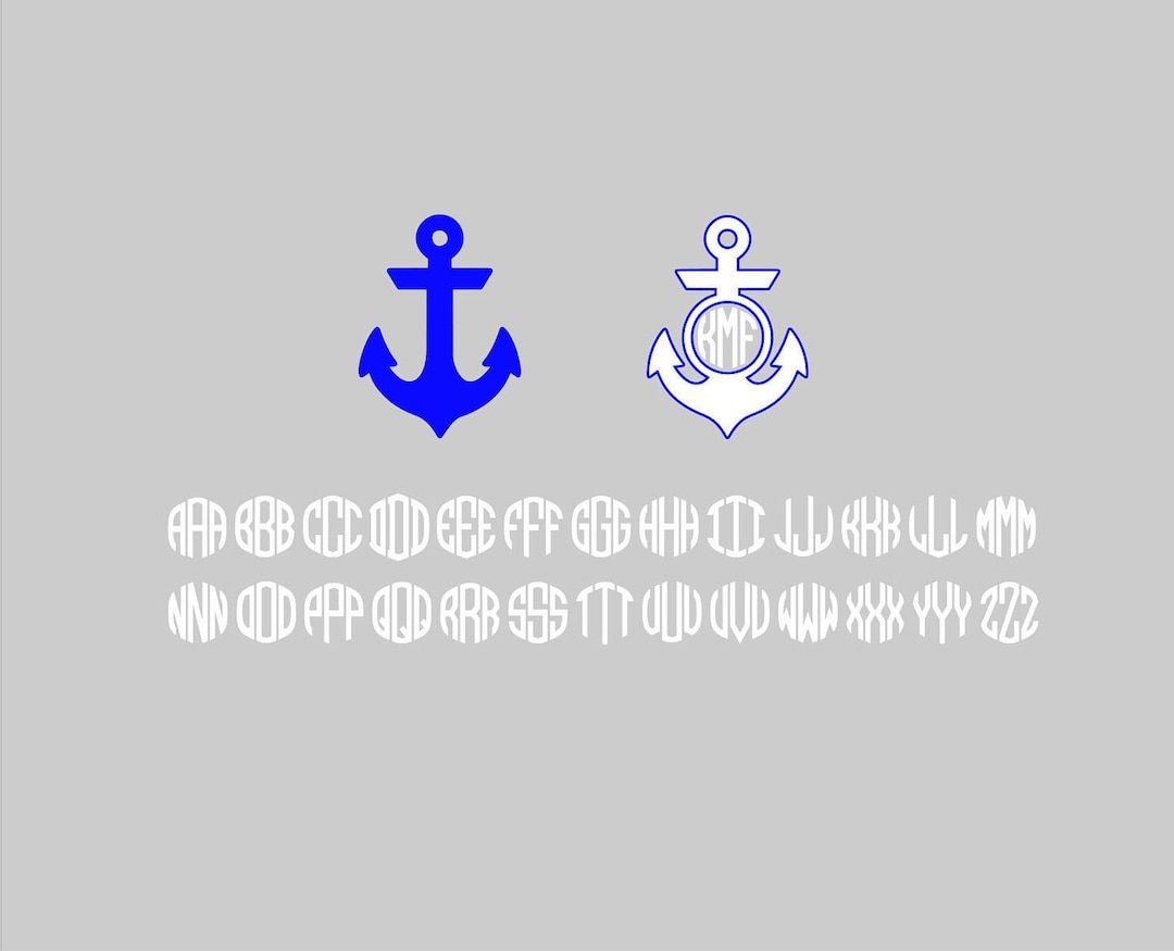 Anchor Monogram Font Alphabet Svg and Png Digital File - Etsy