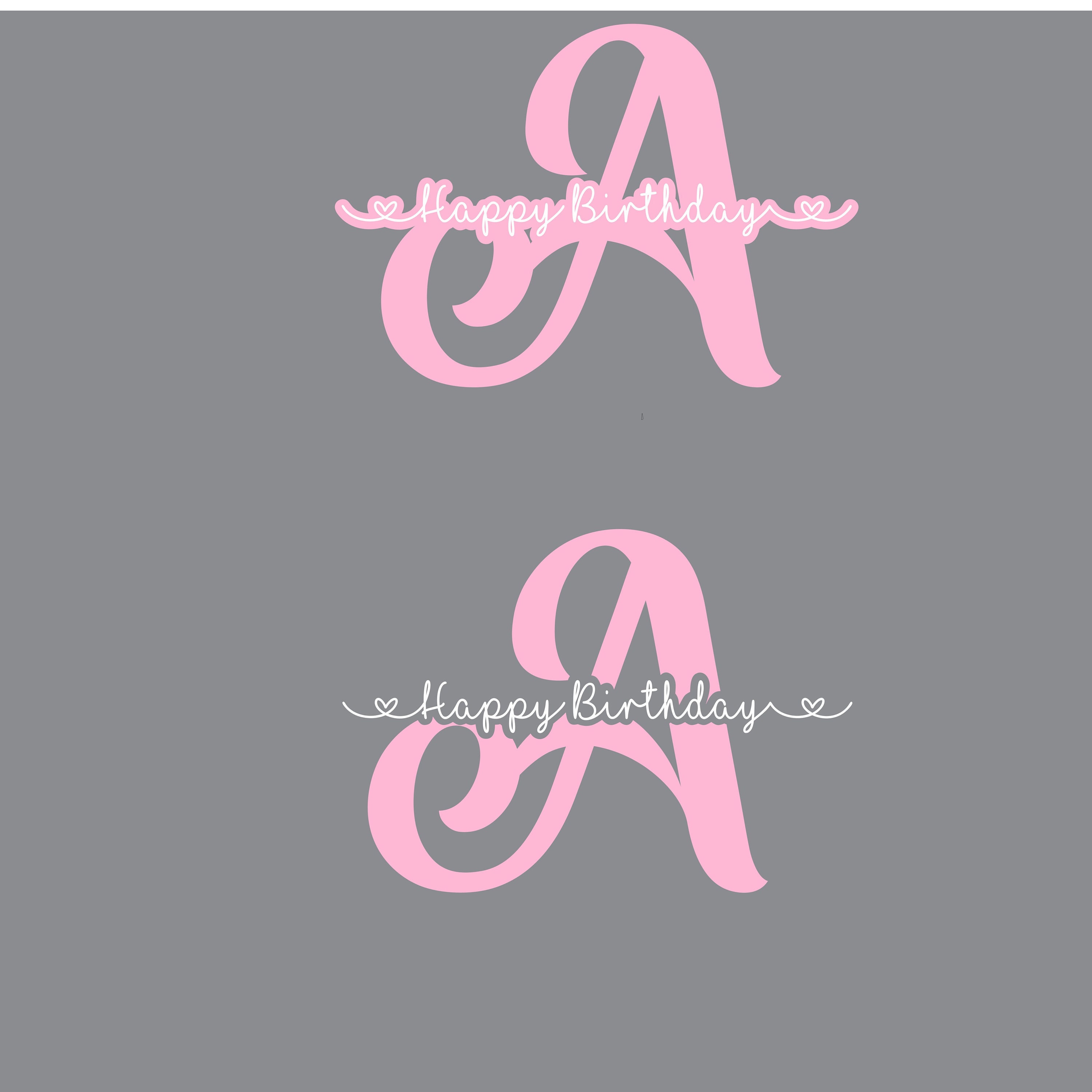 SVG Happy Birthday Letter a in Two Types .... DXF and JPG Included ...