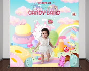 Candyland Backdrop Candyland Sweets Backdrop Candy Backdrop - Etsy