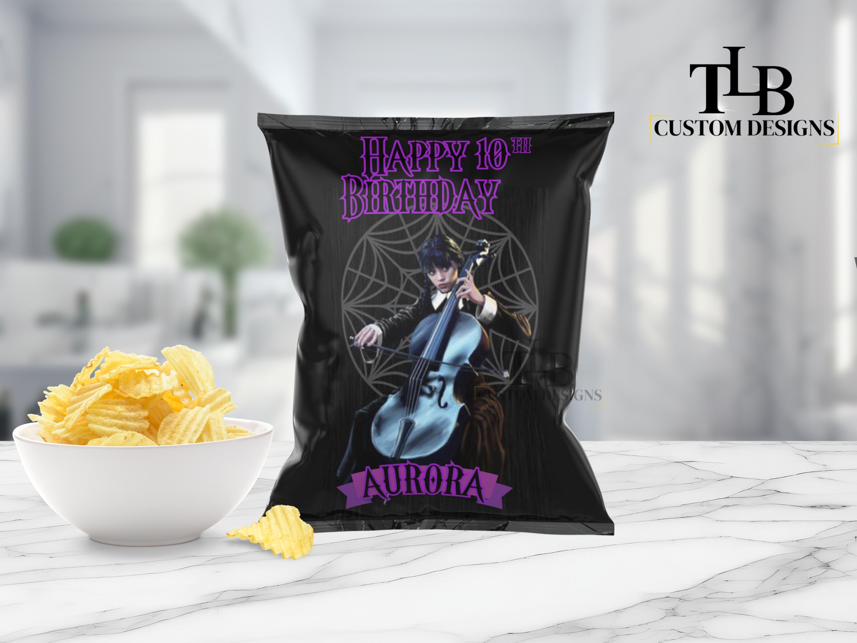 Wednesday Addams Chip Bag, Chip Wrappers, the Addams Family, Party ...
