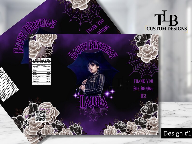 Wednesday Addams Chip Bag, Chip Wrappers, the Addams Family, Party ...