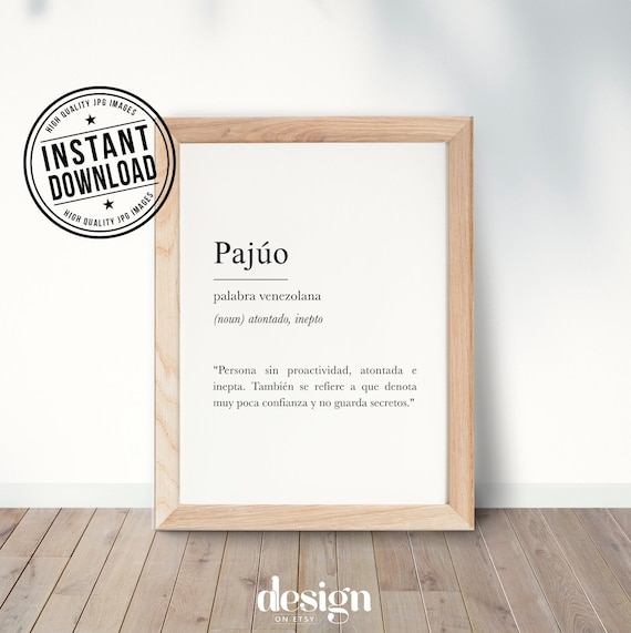 PAJUO Diccionario Venezolano Venezuelan Definition With White | Etsy