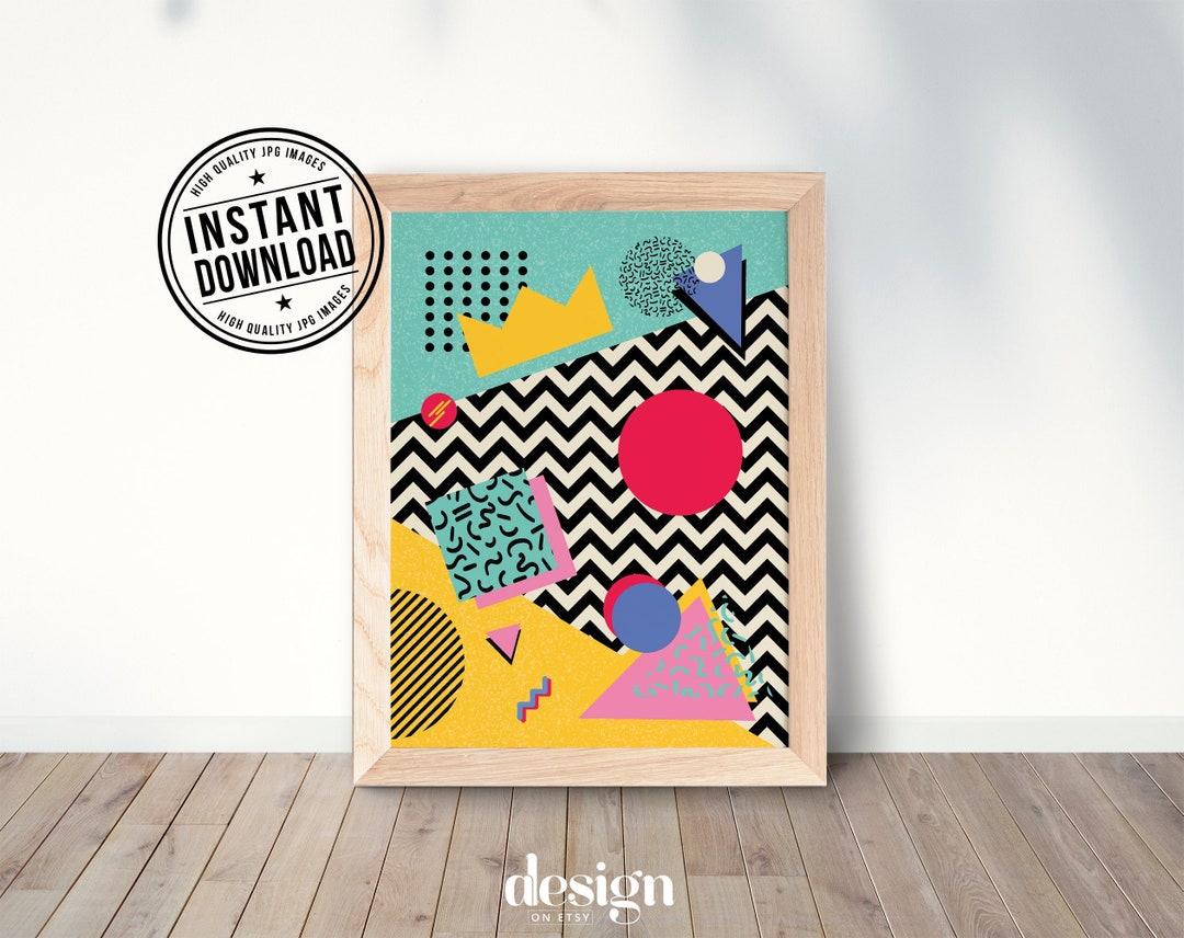 90s RETRO ART, Imprimible, Printable Digital Poster, Instant Download ...