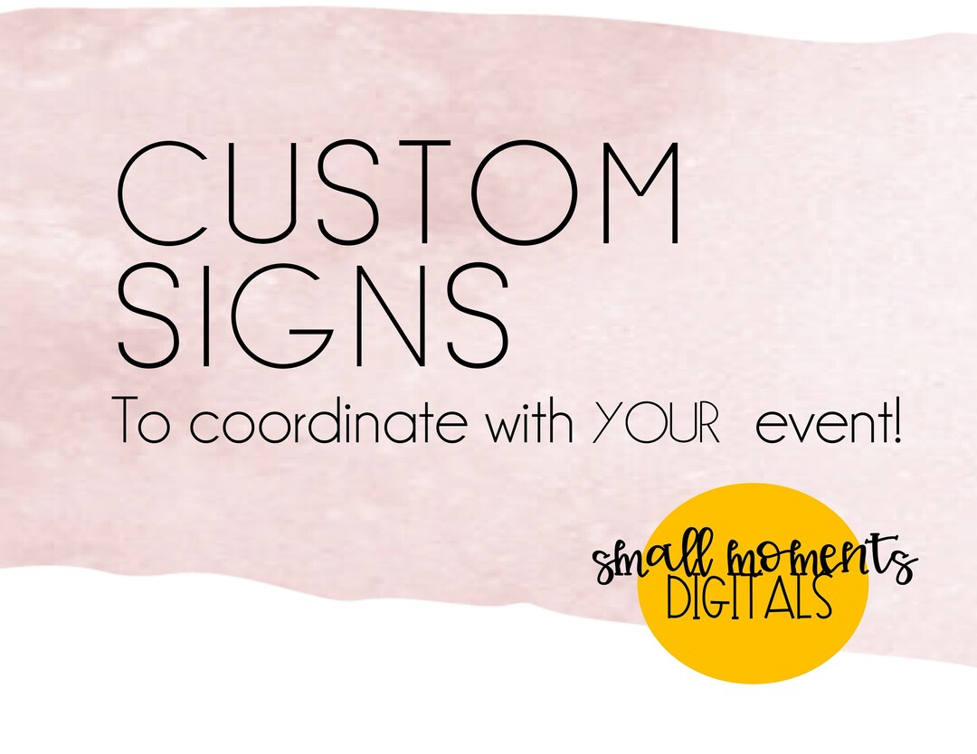 Custom Signs for Party/ Event, Coordinate Party Signs/party Games - Etsy
