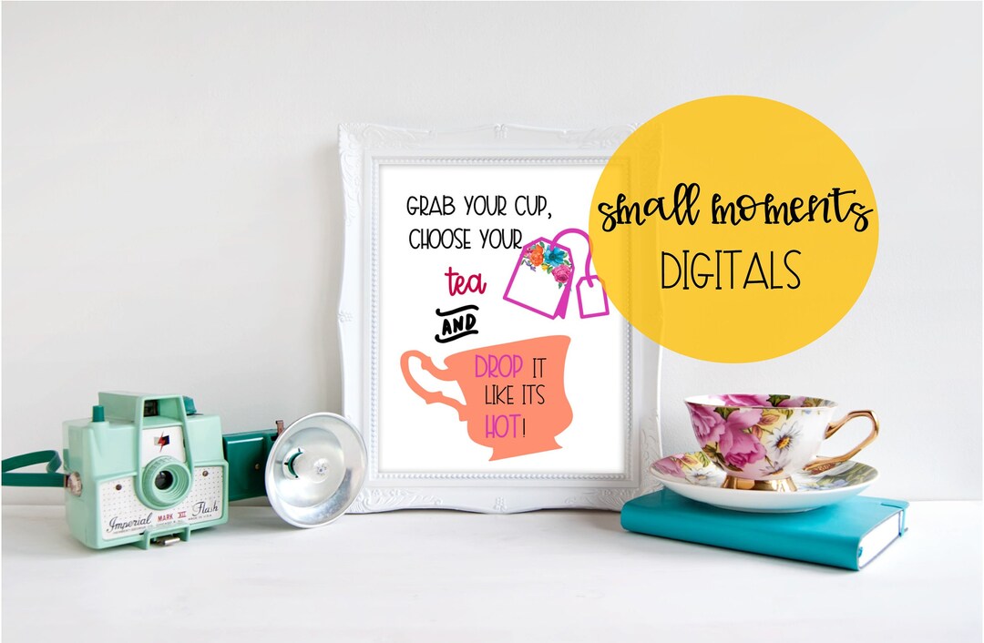 Tea Station Sign, Tea Bar, Modern Tea Party Bridal Shower Sign, Teacup ...