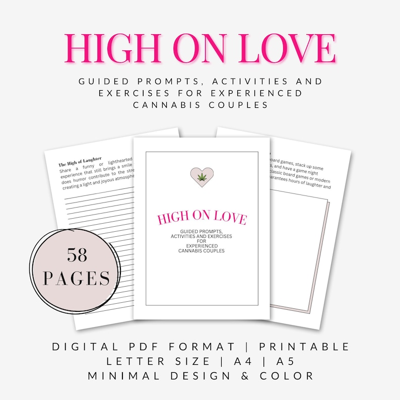 High on Love Guided Prompt Journal Valentines Gift Cannabis Couples ...