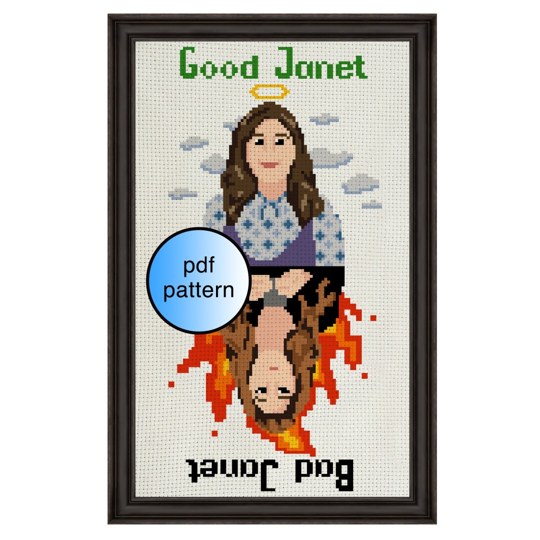 Good Janet Bad Janet the Good Place TV Show Cross Stitch Pdf Pattern - Etsy