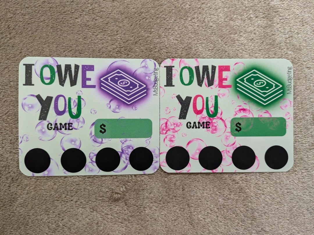IOU Slip/scratch off Game Set - Etsy