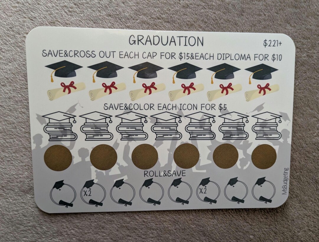 4-in-1 Graduation Scratch off Savings Challenge - Etsy