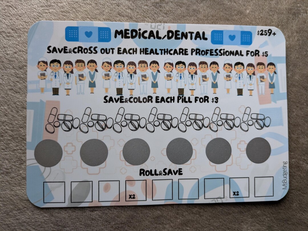 4-in-1 Medical/dental (low Budget) Scratch off Savings Challenge - Etsy