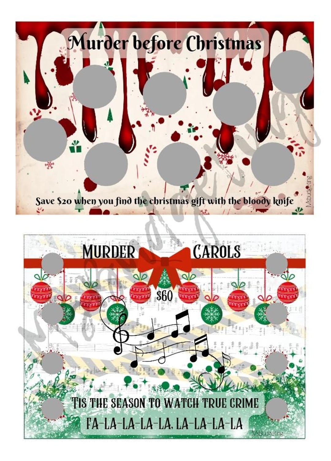 5 True Crime (christmas Edition) Savings Challenges Bundle A5 (DIGITAL ...