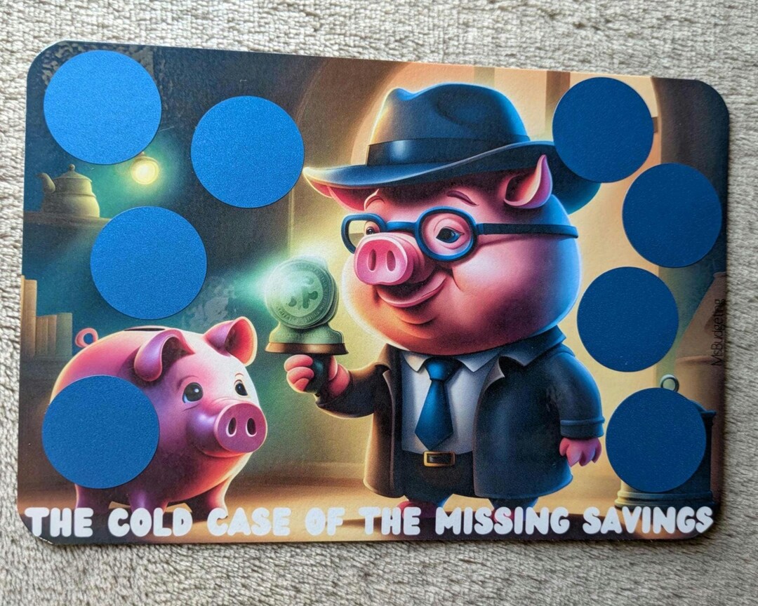 Cold Case (piggy Investigator) Scratch off Savings Challenge - Etsy