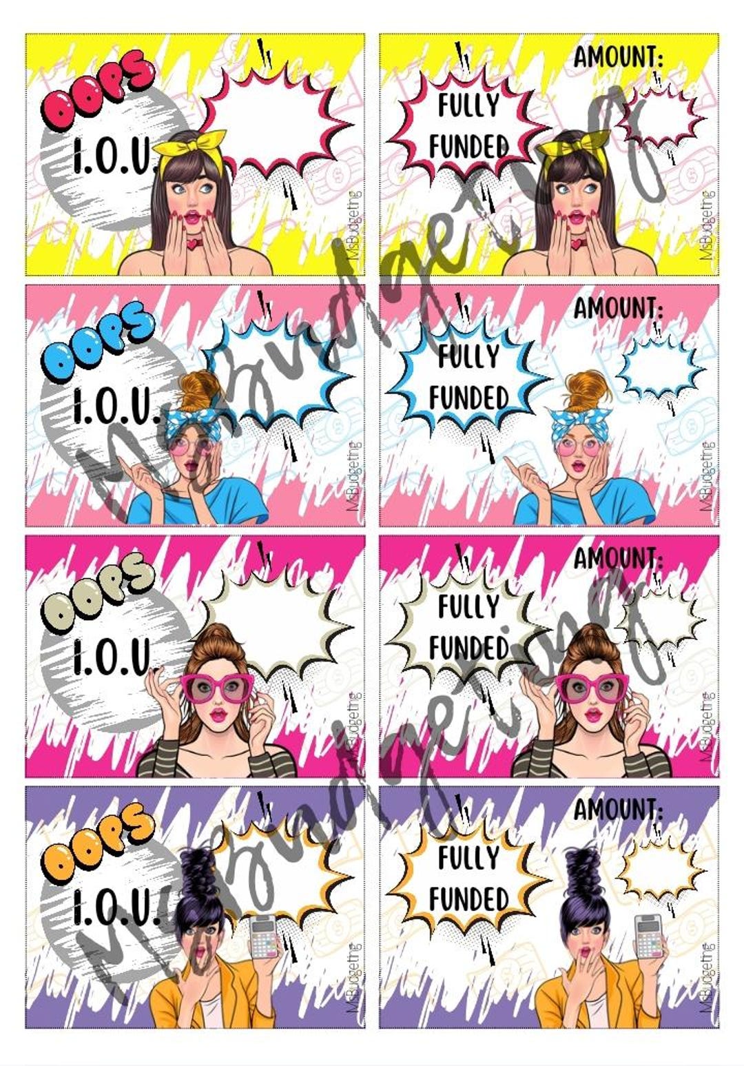 Popart Iou/fully Funded Slips Set of 48 (DIGITAL FILE) - Etsy