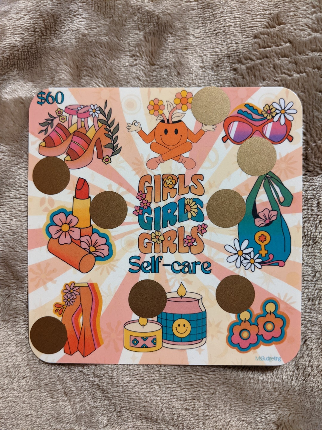 Retro/self Care Scratch off Savings Challenge - Etsy