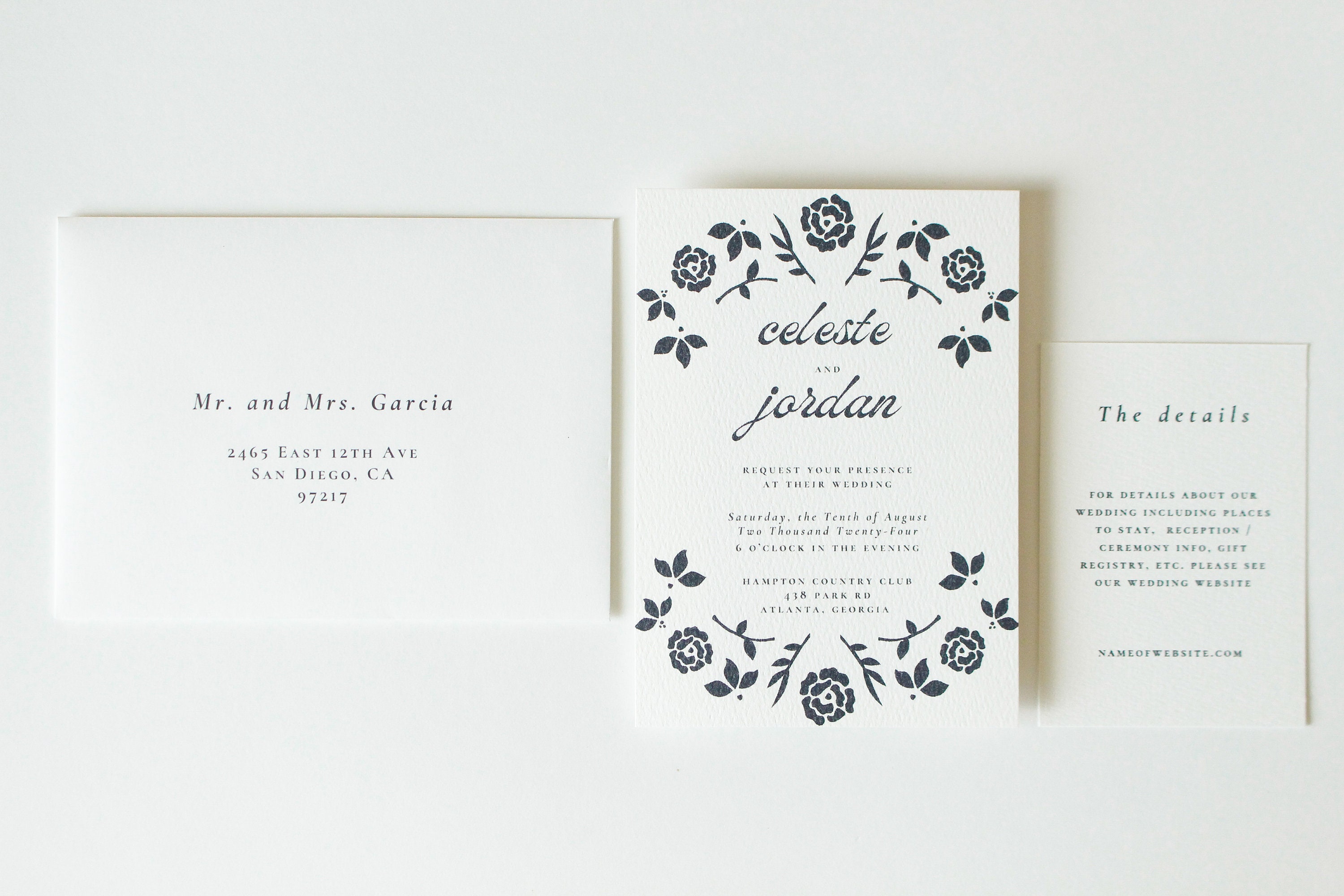 Celeste Printed Wedding Invitation Set - Etsy