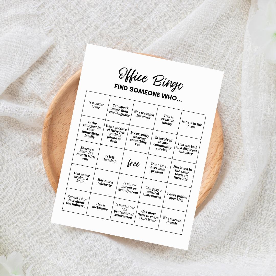 Coworker Bingo Printable Team Building Games, Office Bingo, Icebreaker ...