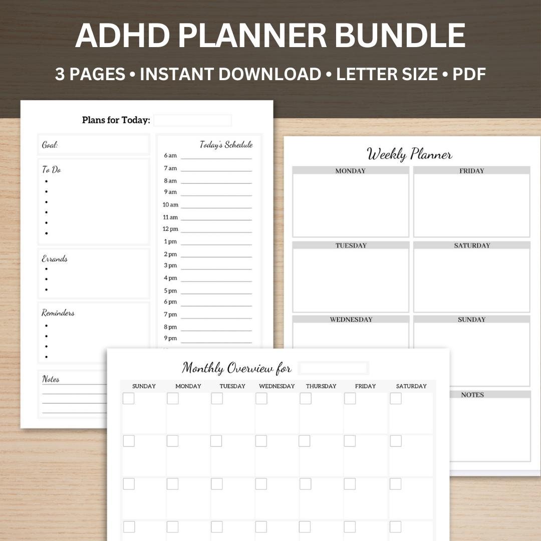Adhd Planner Printable, Adhd Workbook, Adhd Resources, Mens Adhd ...