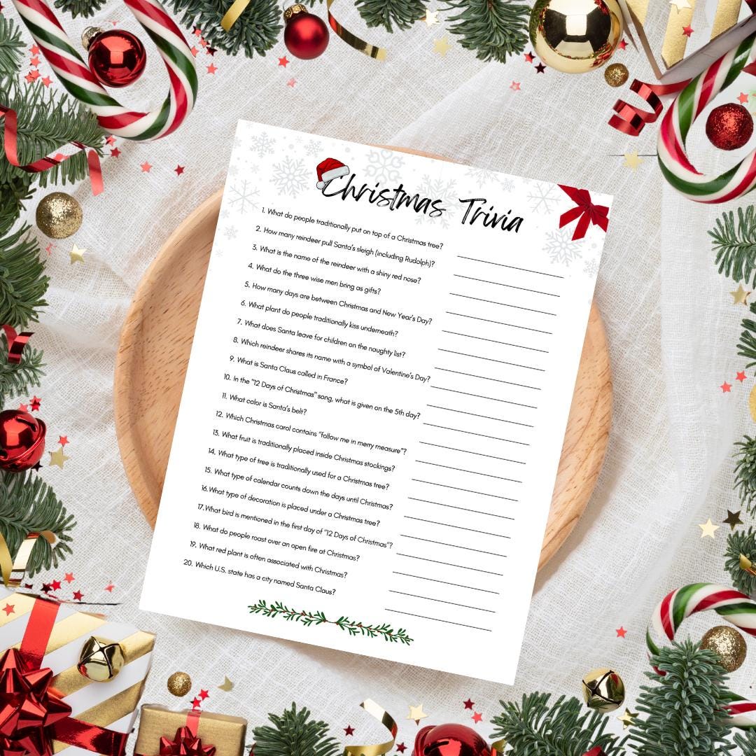 Christmas Trivia Game Printable | Xmas Family Games, Christmas Song ...
