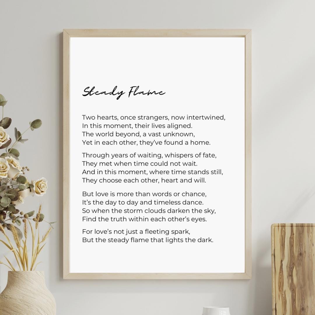 Steady Flame Short Wedding Poem | Wedding Ceremony Poem Short Wedding Readings Marriage Poems ...