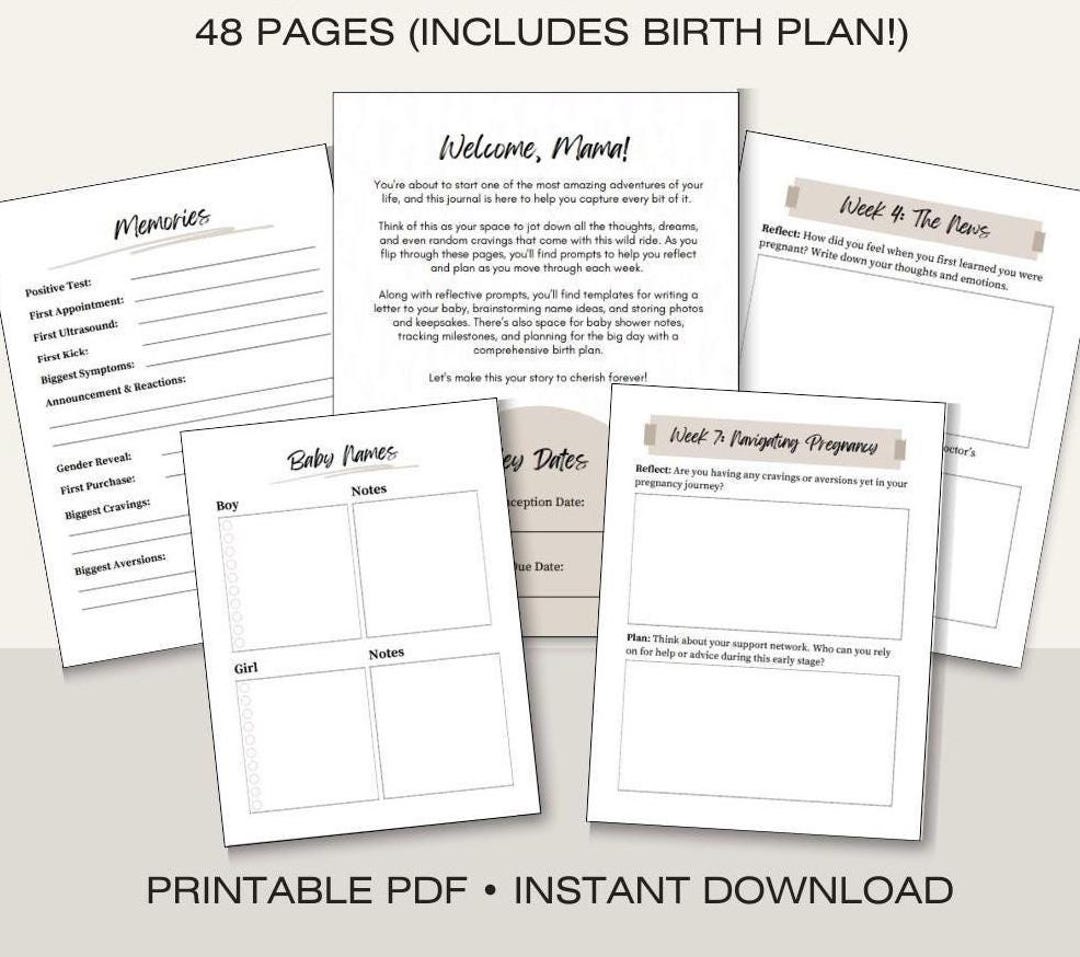 Maternity Memory Book | Pregnancy Record Book Pregnancy Week by Week ...