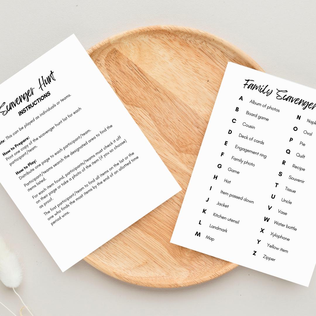 Family Reunion Scavenger Hunt, Family Reunion Games Printable, Adult ...