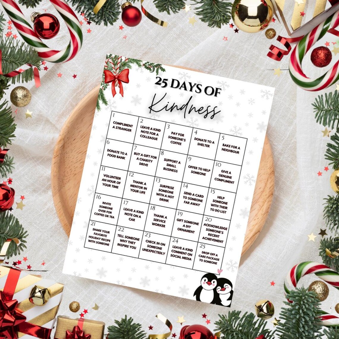 Christmas Kindness Printable Advent Calendar 2024 Acts of Service ...