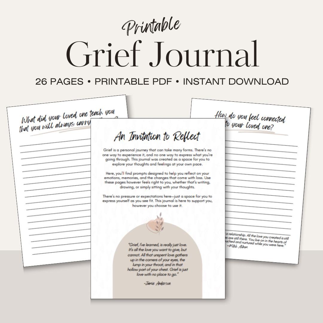 Journal Prompts for Grief | Writing Prompts for Grief Healing Through ...