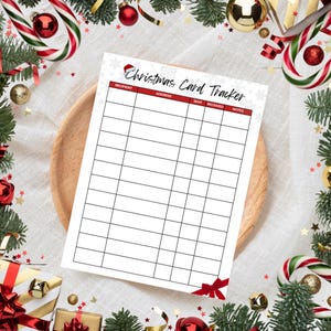 Christmas Card Tracker | Christmas Card List, Holiday Card Tracker ...
