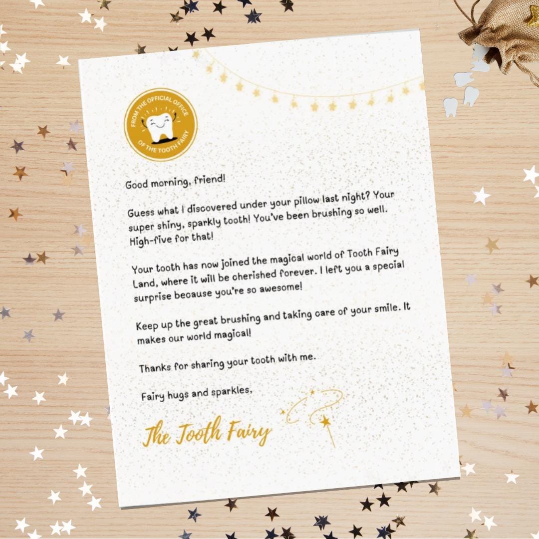 Magical Tooth Fairy Letter, Tooth Fairy Note for Kids, Printable DIY ...