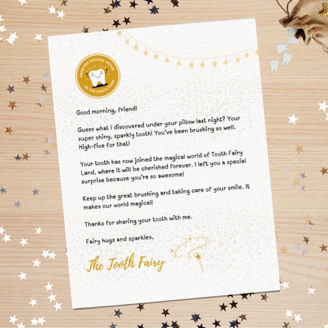 Printable Tooth Fairy Letter | My First Tooth Fairy Letter From the ...