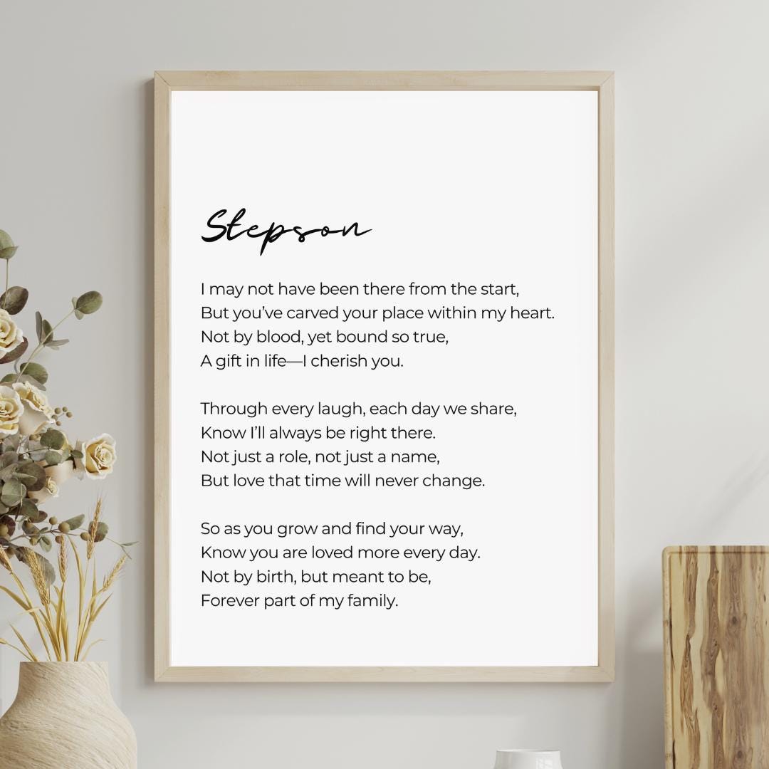 Stepson Poem | Stepson Gift Printable - Etsy