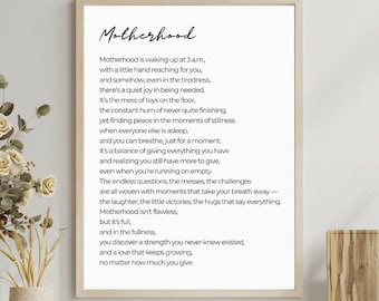 Motherhood Poem - Etsy
