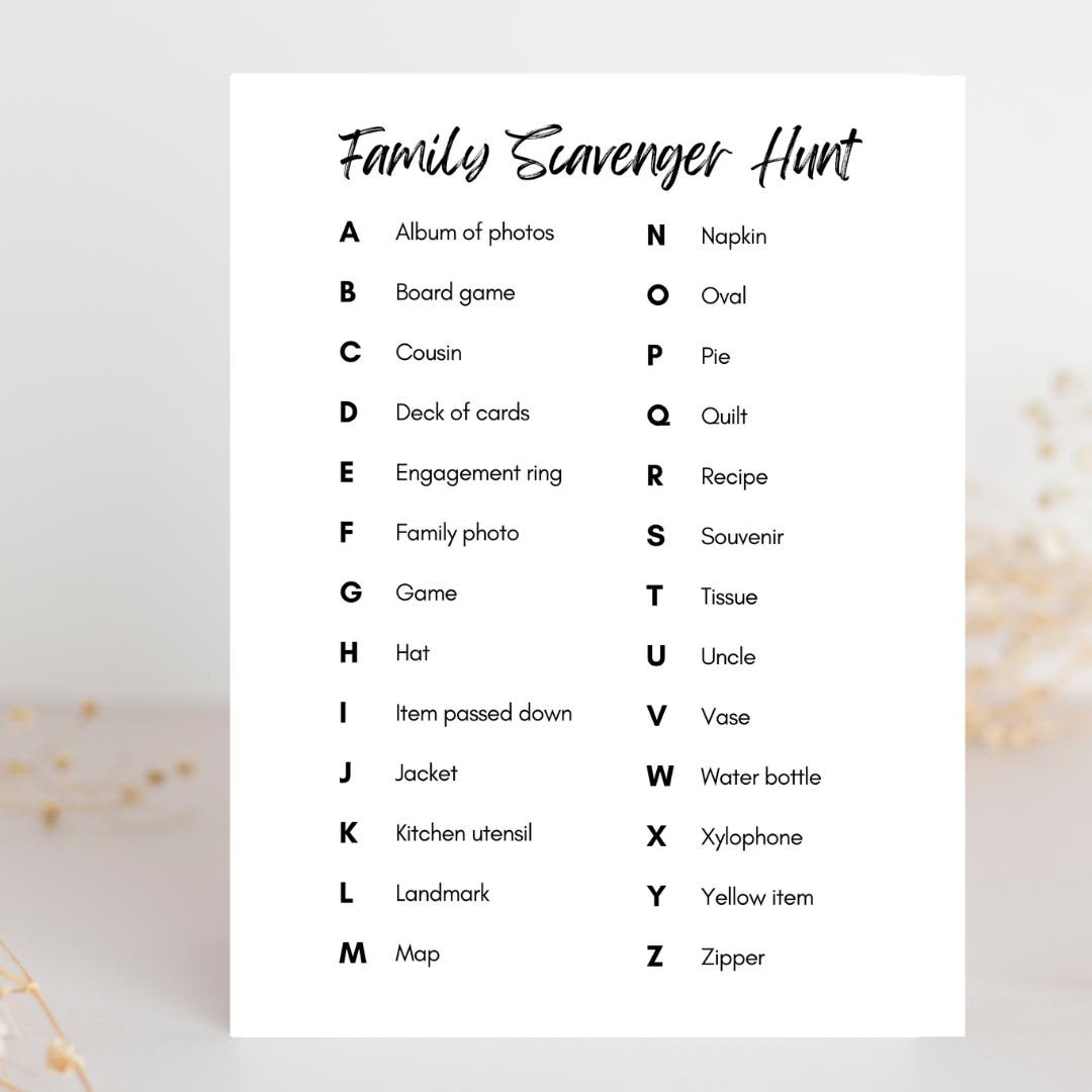 Family Reunion Scavenger Hunt, Family Reunion Games Printable, Adult ...