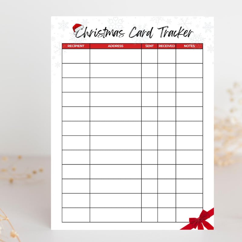 Christmas Card Tracker 2025 - Etsy