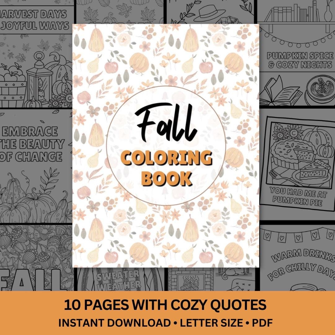 Fall Coloring Pages for Adults Printable Autumn Coloring Pages, Autumn ...