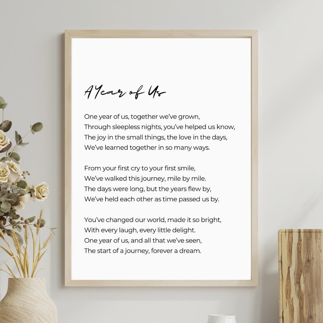 Surviving the First Year of Parenthood First Birthday Poem | Printable ...